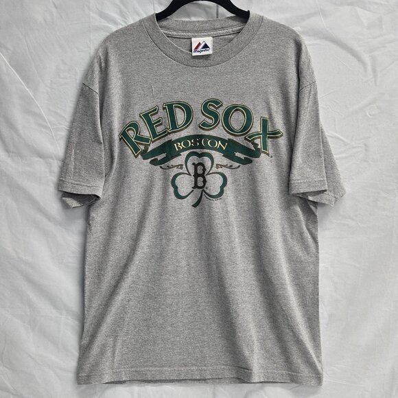 Majestic | Shirts | Majestic Boston Red Sox Irishthemed Tee Grey Mens ...